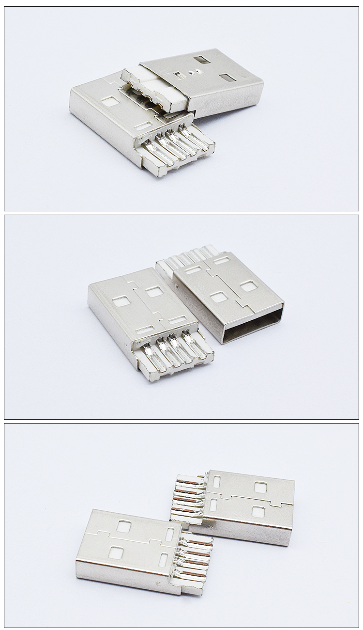 Best 20.6mm USB 2.0 4 Pin A Type Male Plug SMT Weldable Wire Male USB ...