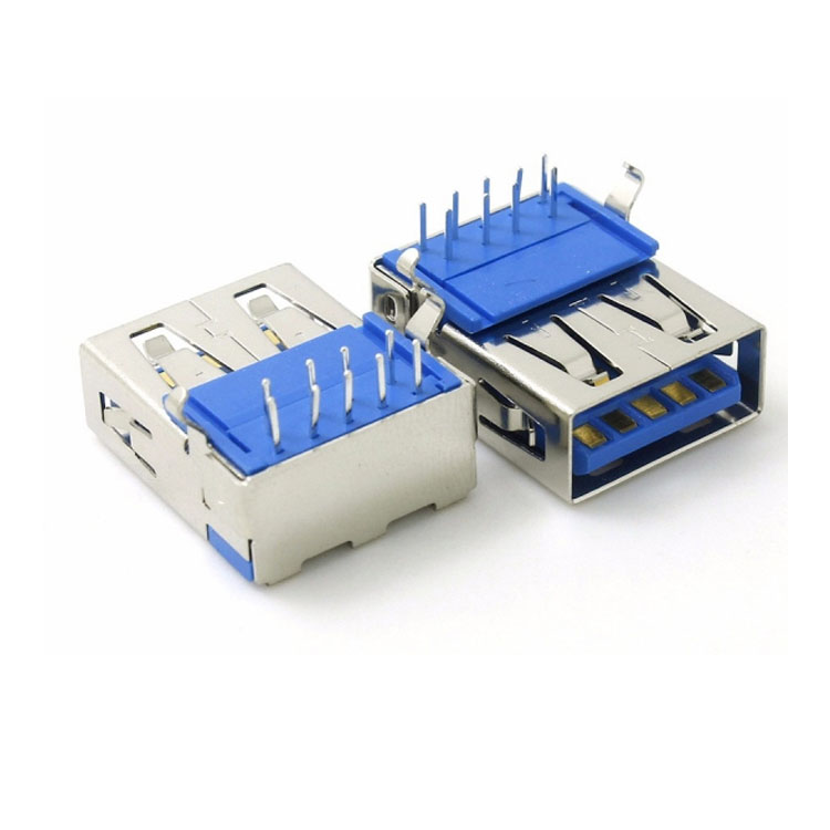Best USB 3.0 A type 90 degree 9 pin Blue rubber core Add back cover ...