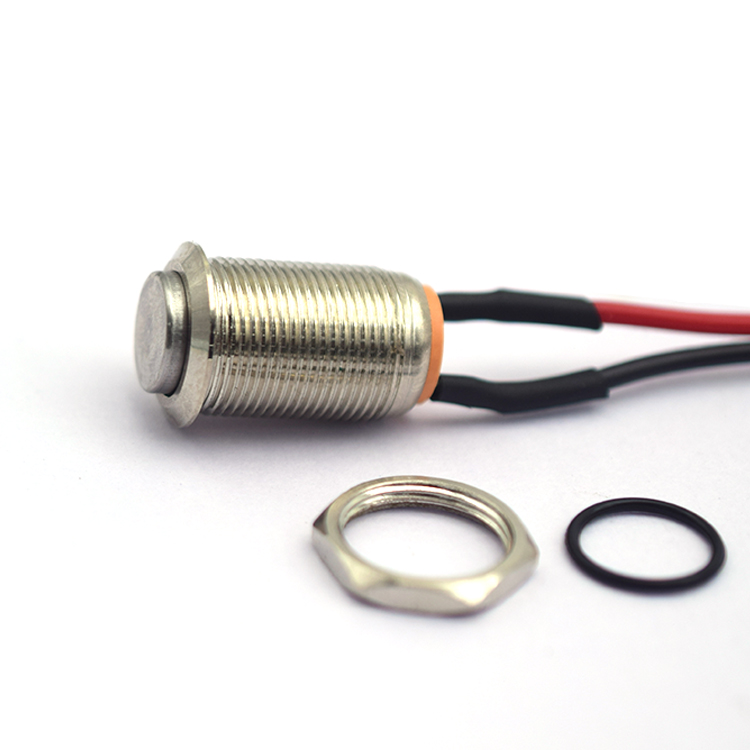 Best 12V metal button switch mounting aperture 12mm with red and black ...