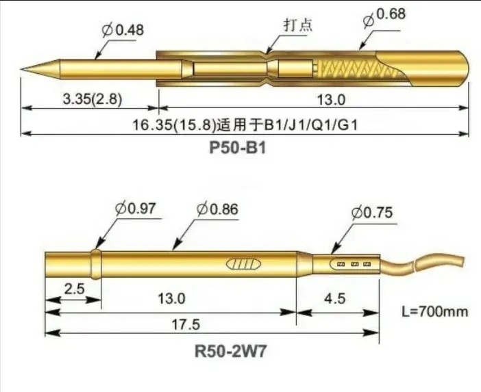 Best Pogo Pin P11/P038/P048/P058/P50/P75/P100/P125/P160 Test Probe pin ...