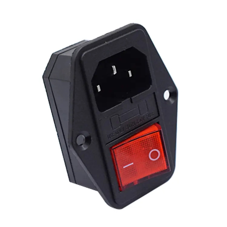 Best DB-14 panel mount fuse rocker switch female 250V AC power socket ...