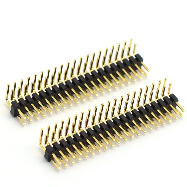 Best 2.0mm double rows bent needles male pin header PCB connector 2/3/4/5/6/7/8/9/10/40 pin ...